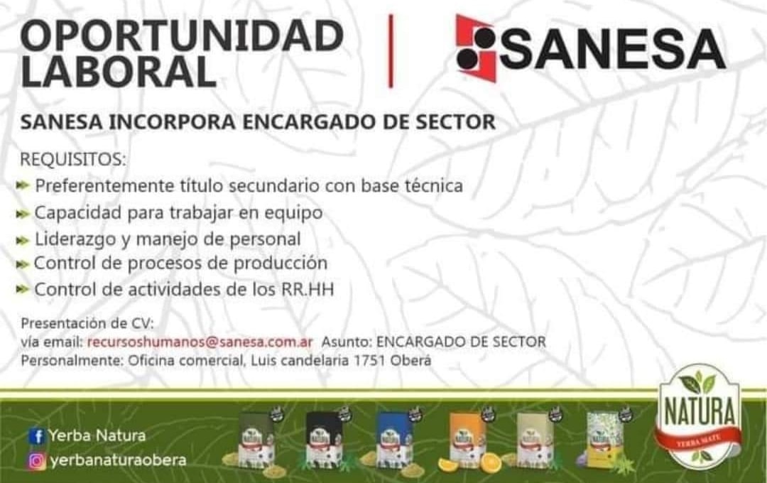Contador; encargado para Sanesa; vendedor y cajero p/Farmacia ...